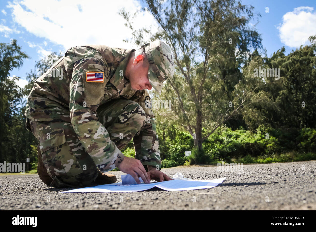 A Soldier with Sensor Management Cell assigned to the 94th Army Air and ...