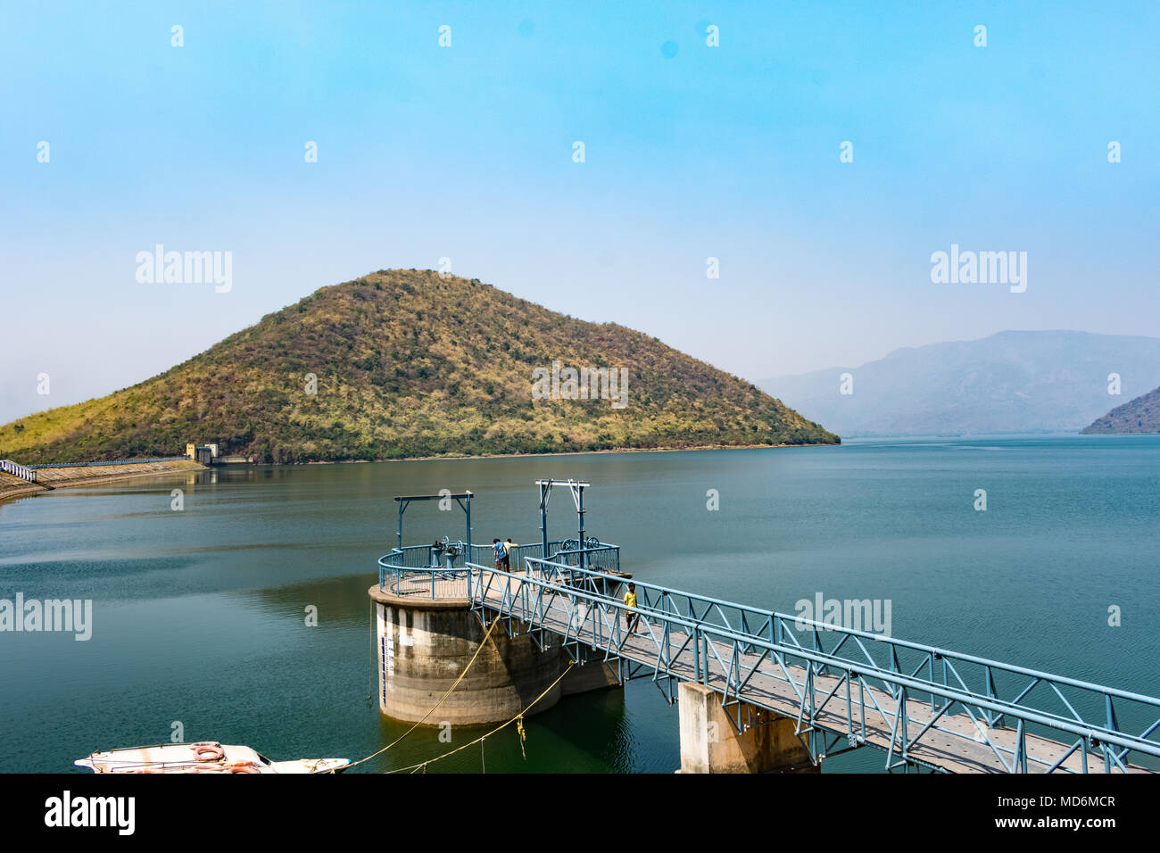 Beautiful water reservoir view with public pathway for enjoy natural ...