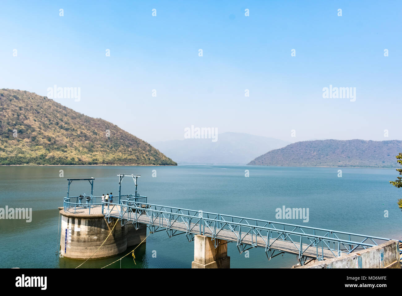 Beautiful water reservoir view with public pathway for enjoy natural ...