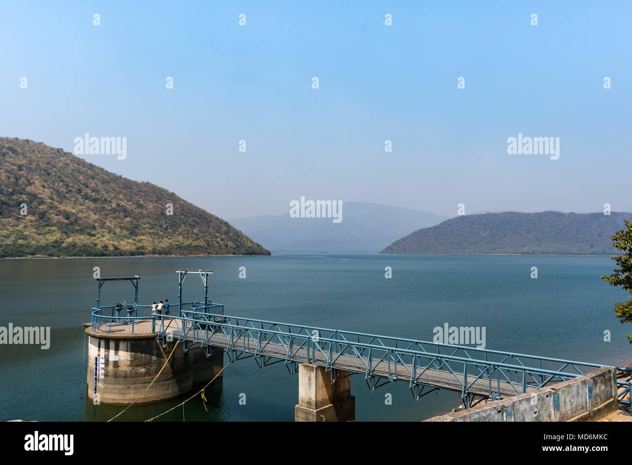 Beautiful water reservoir view with public pathway for enjoy natural ...