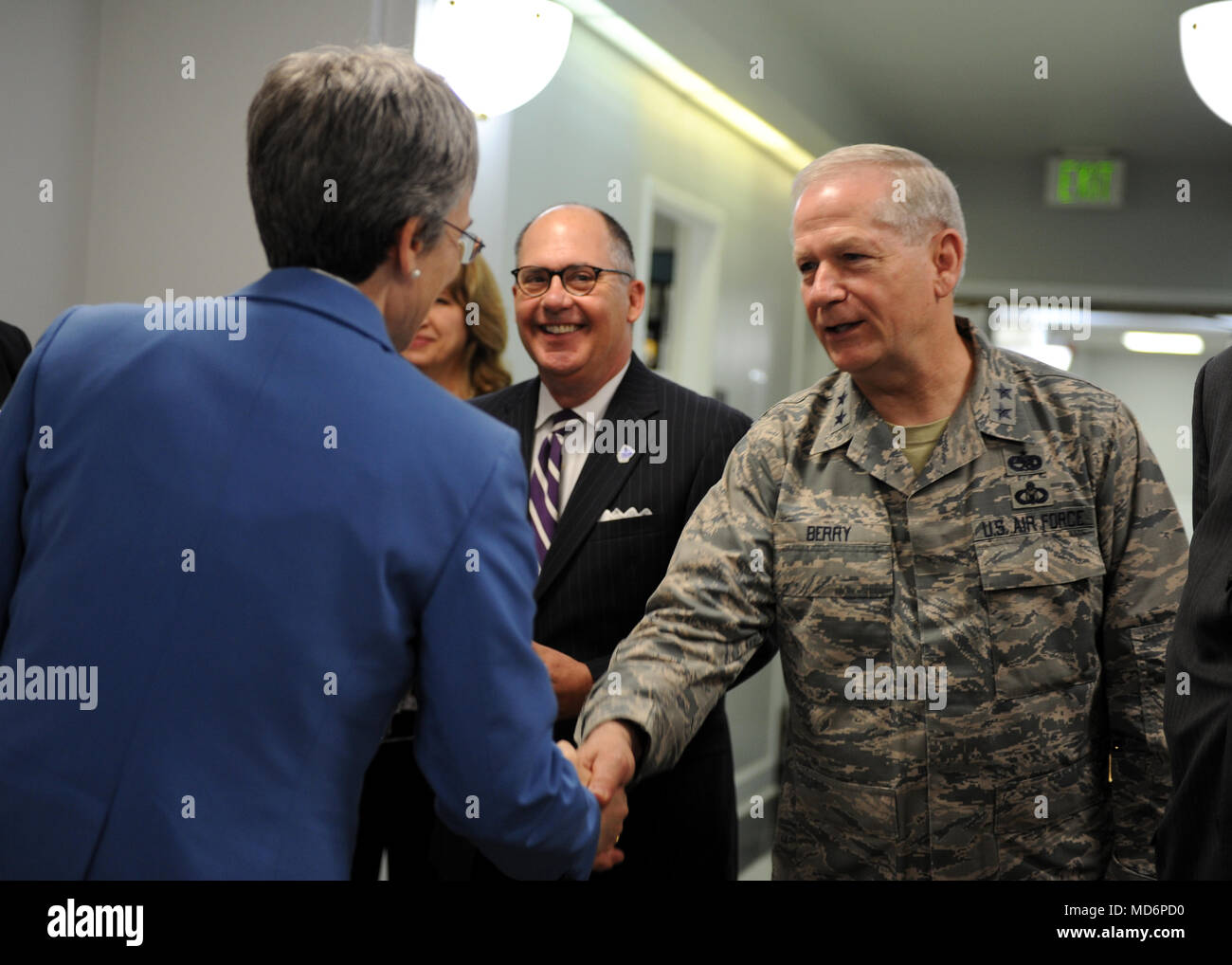 Maj. Gen. Mark Berry, Arkansas National Guard Adjutant General, greets ...