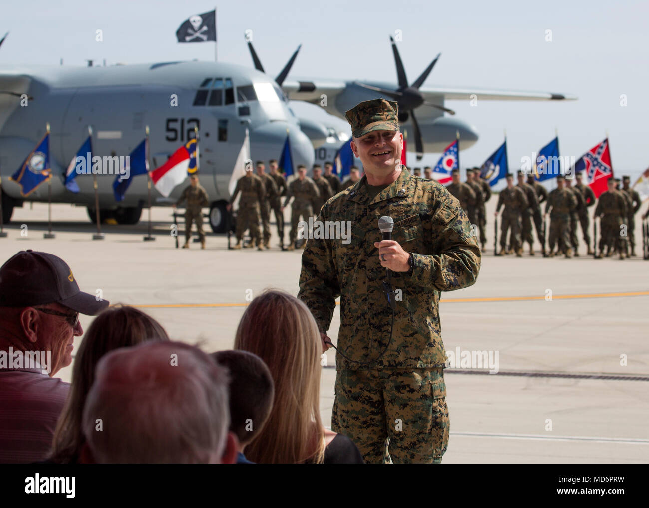 Lt. Col. Ryan C. Pope, commanding officer of Marine Aerial Refueler ...