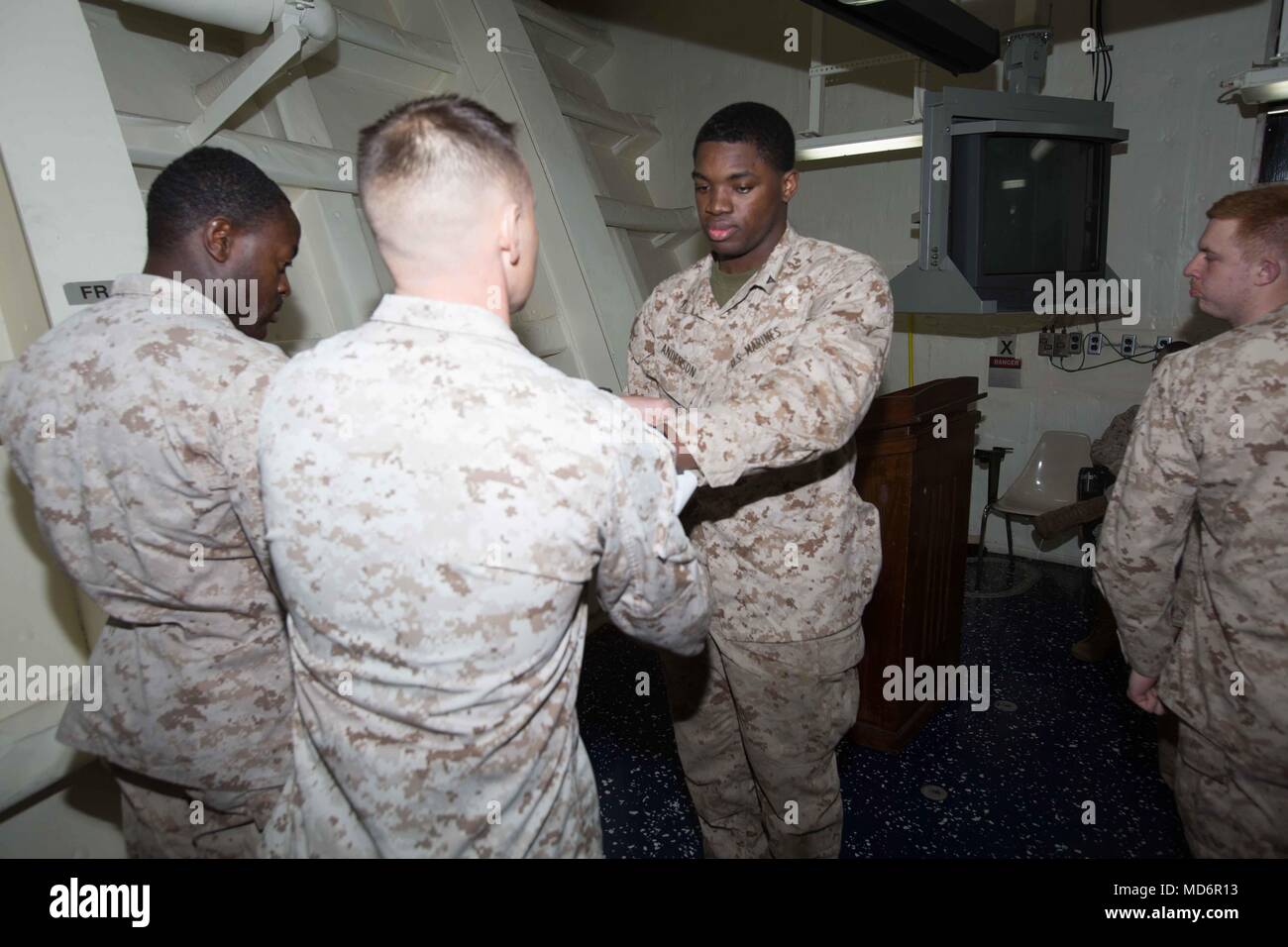 U.S. Marine Corps Lance Cpl. Tequan J. Anderson, an aviation supply ...
