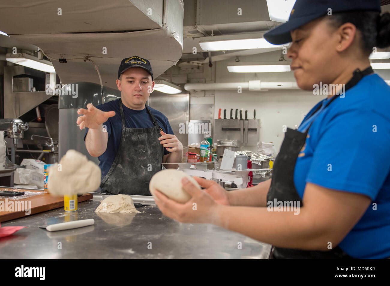 180331-N-SO730-0127 ATLANTIC OCEAN (March 31, 2018) Culinary Specialist ...