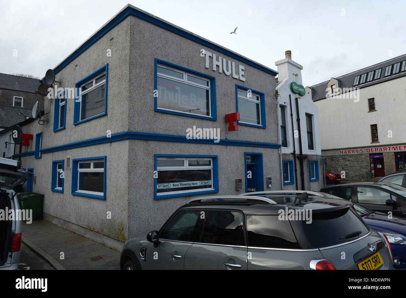 Thule pub bar on the harbour front in the Shetland Isles a very ...