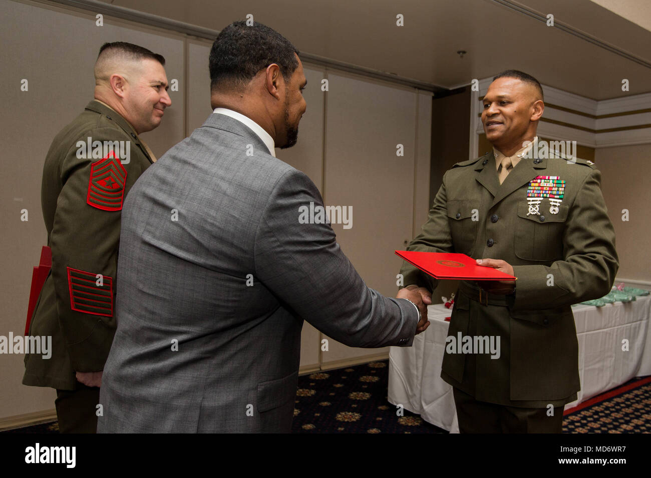 U.S. Marine Corps Col. Ronald Jones, right, chief of behavioral ...