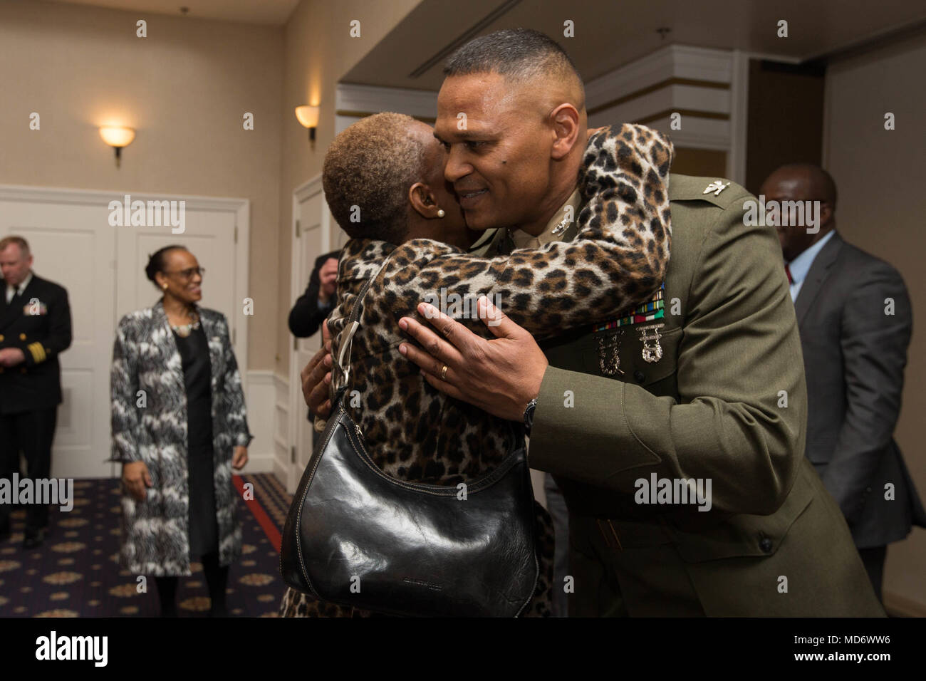 Attendees of U.S. Marine Corps Col. Ronald Jones, chief of behavioral ...
