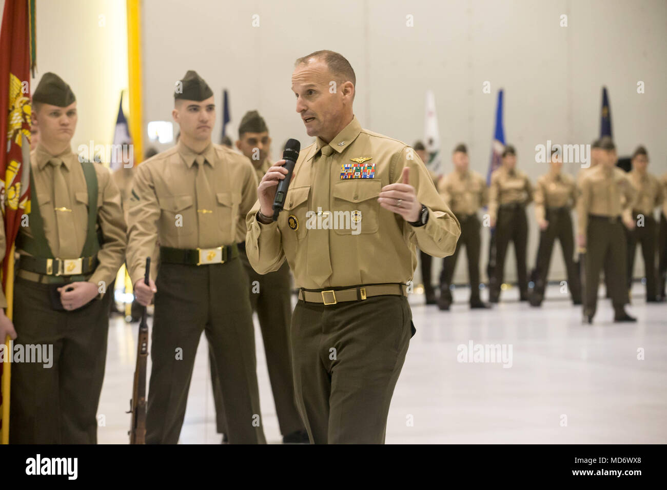 U.S. Marine Corps Col. Garrett Hoffman, commanding officer, Marine ...
