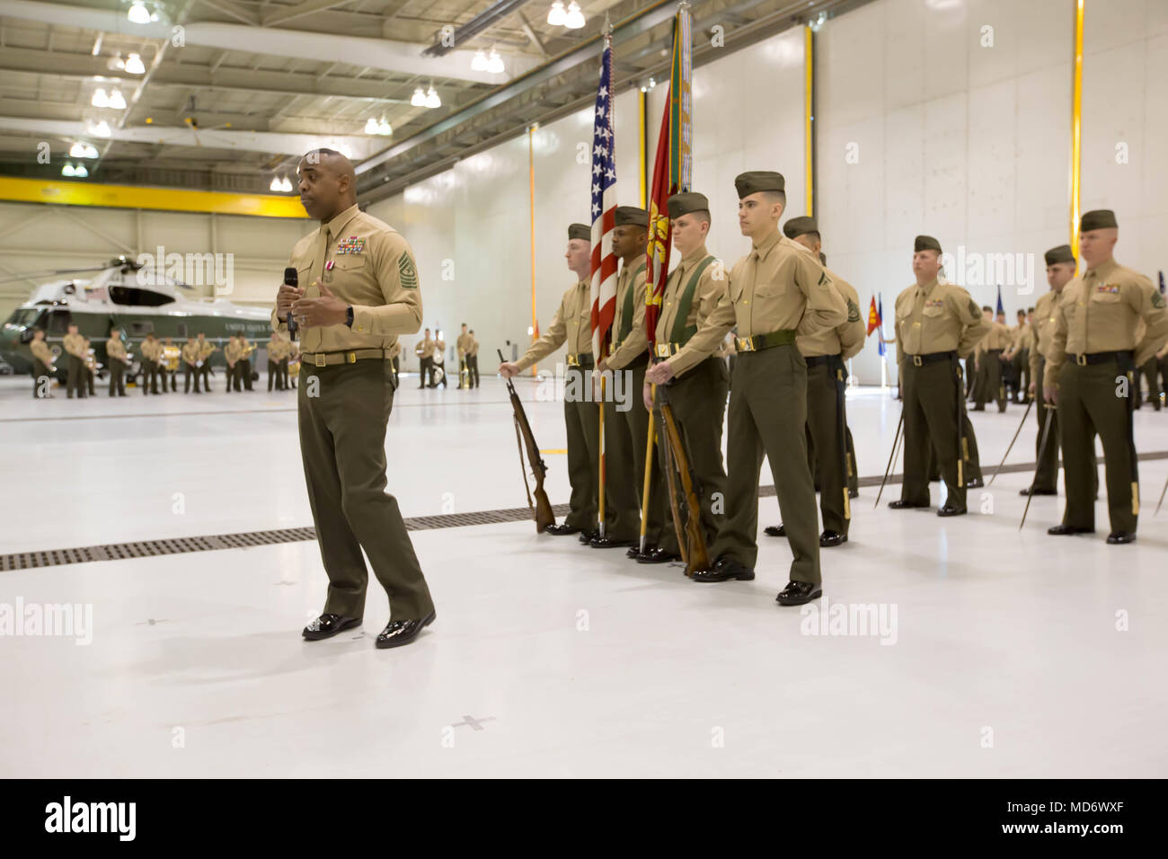 U.S. Marine Corps Sgt. Maj. Devon Lee, outgoing sergeant major, Marine ...