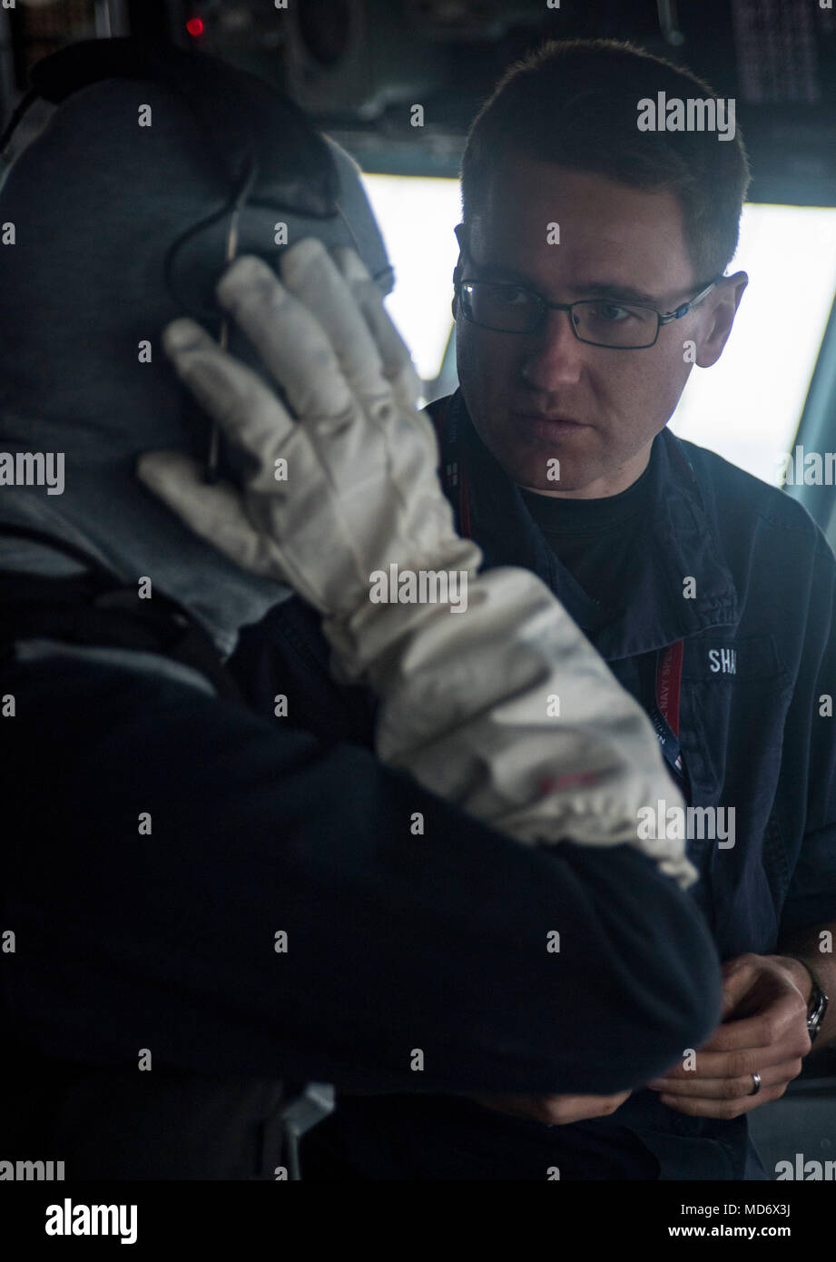 180329-N-RG482-341 ATLANTIC OCEAN (March 29, 2018) Royal Navy Lt. Cmdr ...