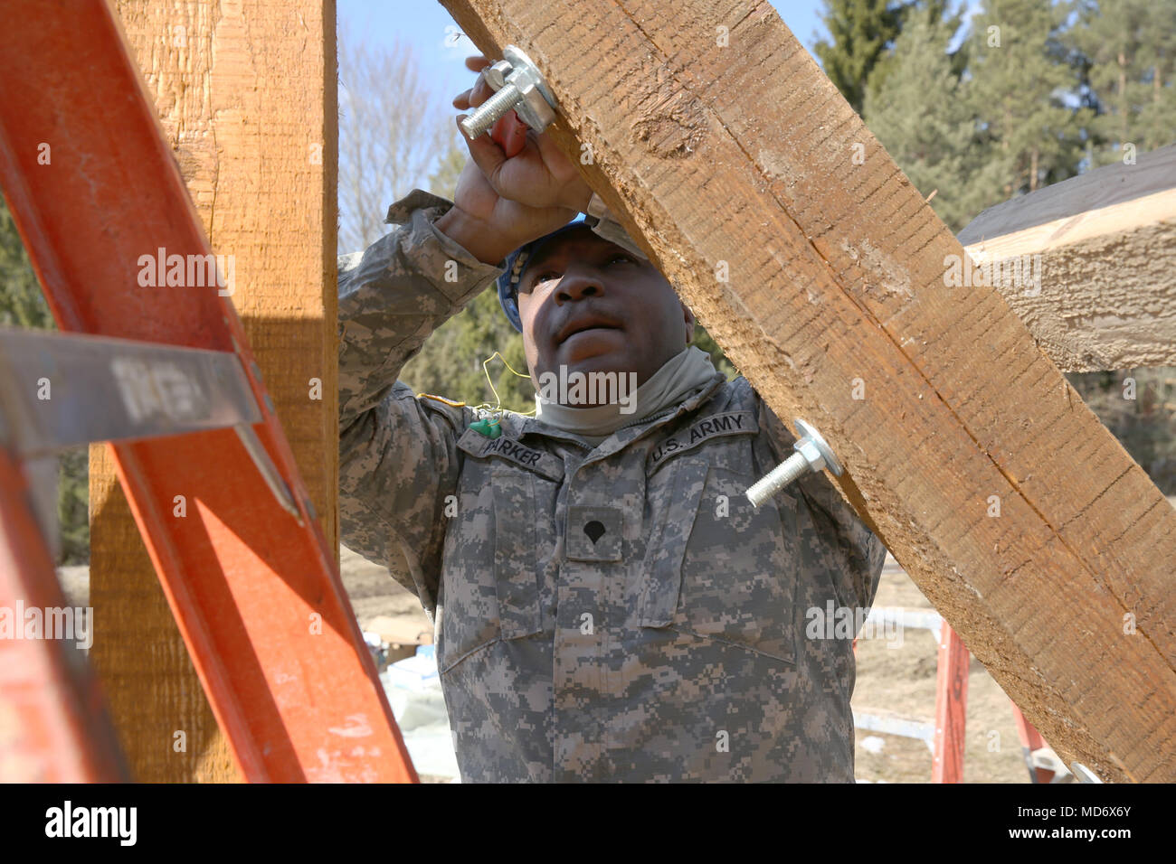 A U.S. Army Soldier with the 859th Engineer Company (Vertical ...
