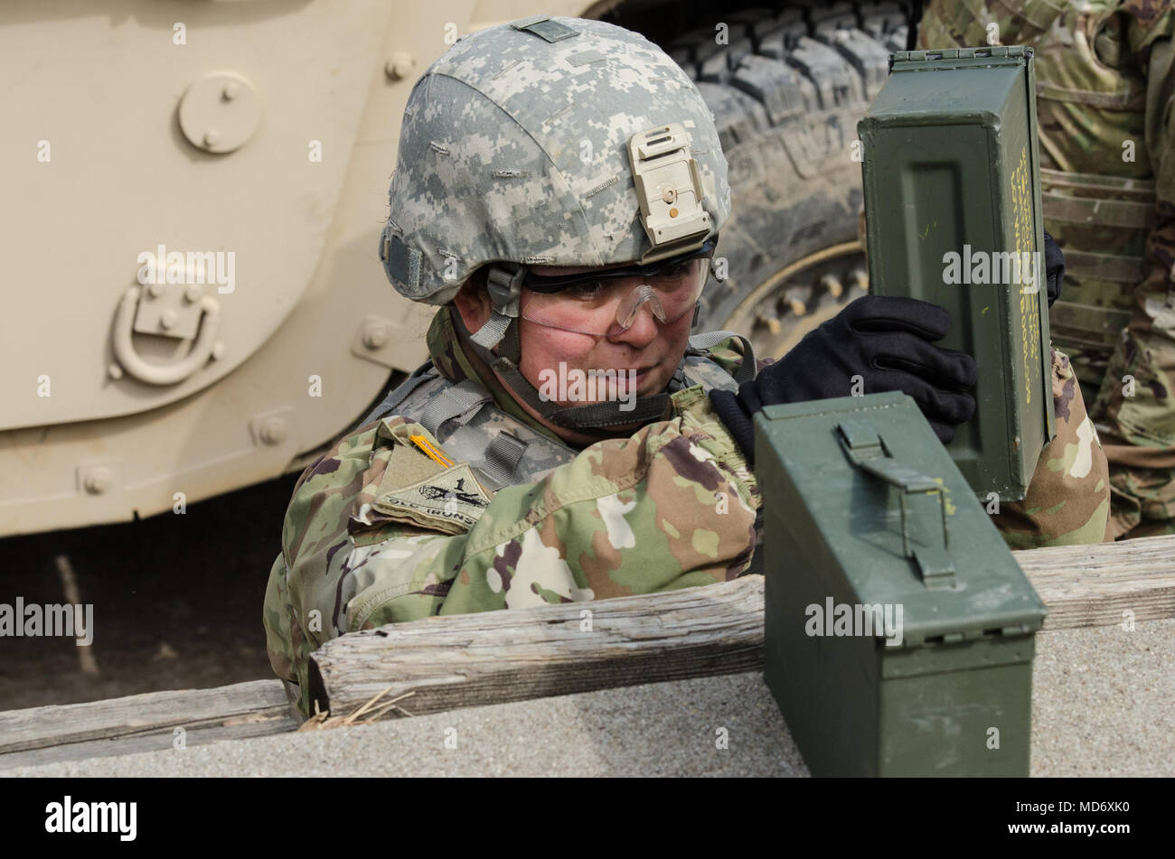 A U.S. Army Reserve Troop List Unit Soldier procures ammunition in ...