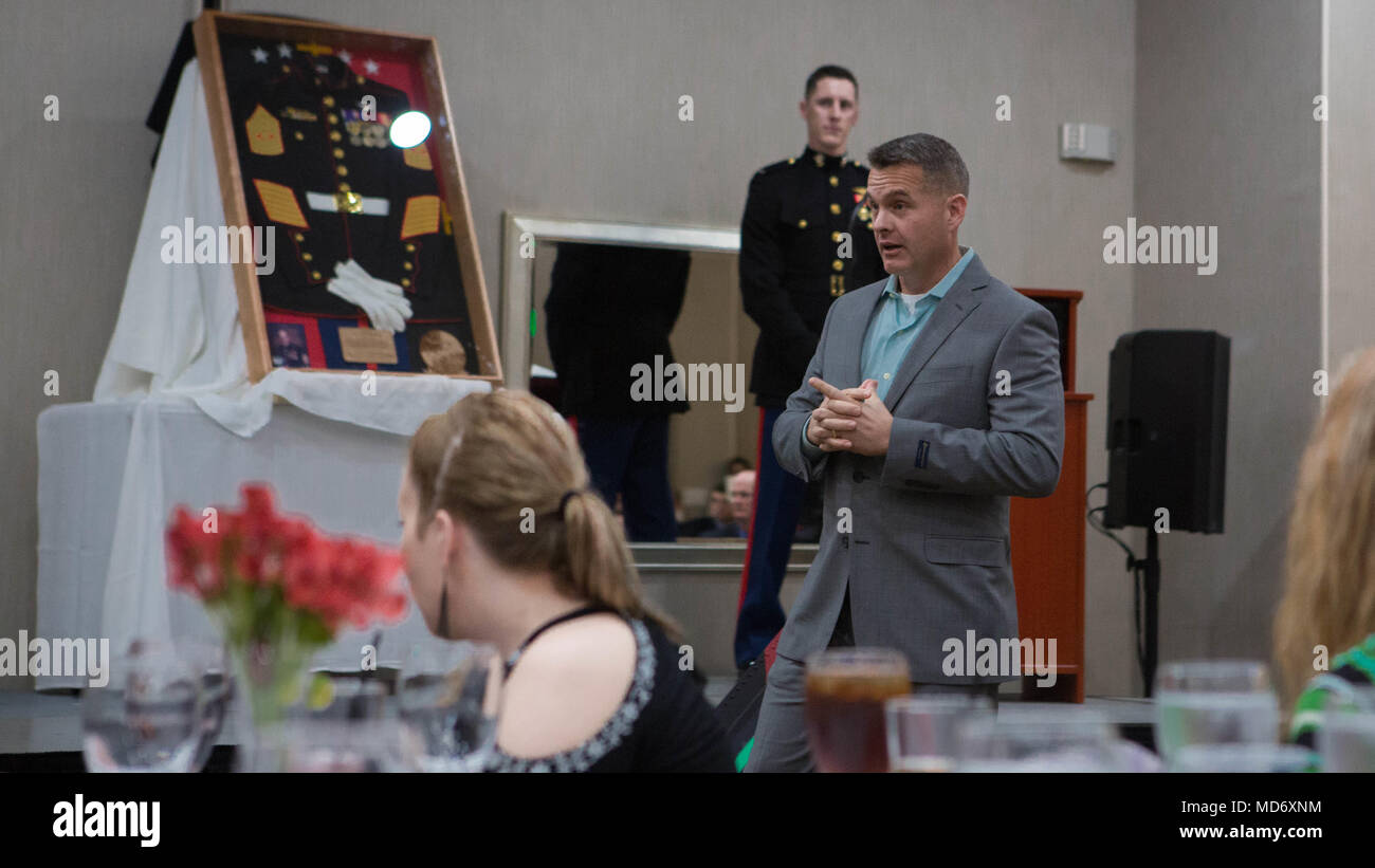 U.S. Marine Lt. Col. Jeremie N. Hester speaks to the Marines and ...