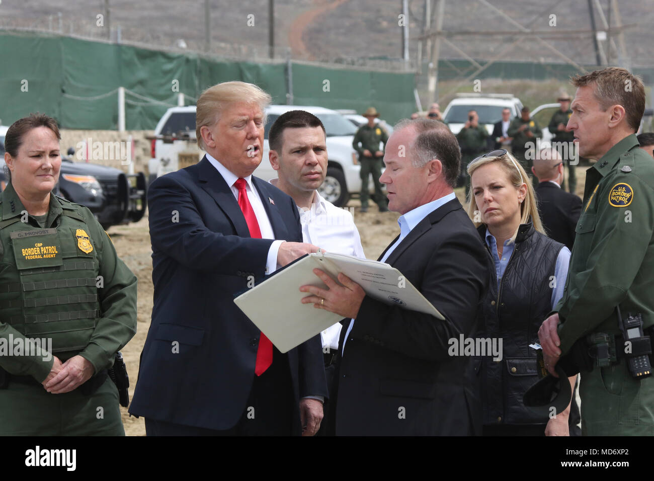 President Trump visited the Border Wall prototypes in San Diego today ...