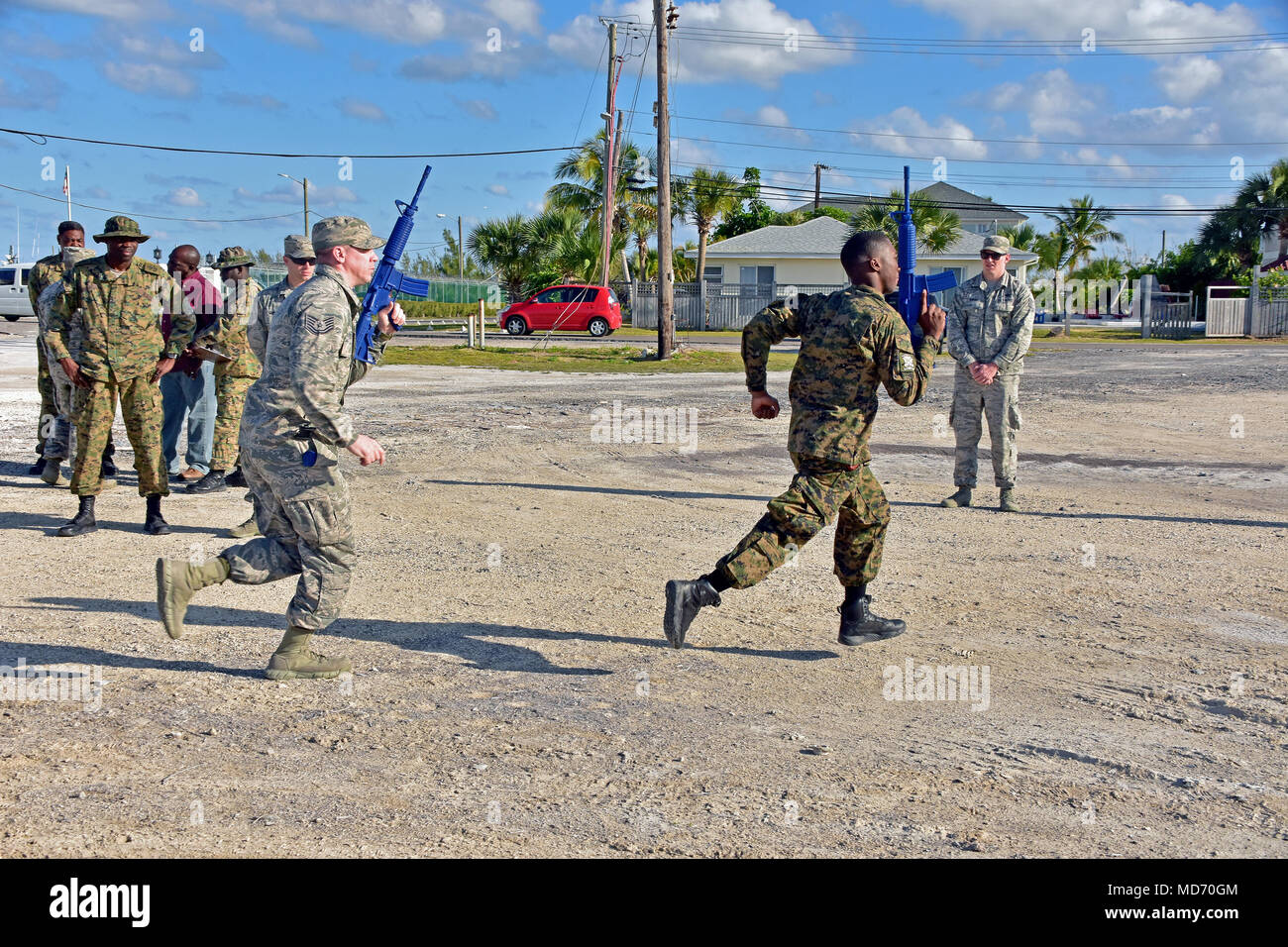 An airmen from the 143d Security Forces Squadron (SFS), Rhode Island ...
