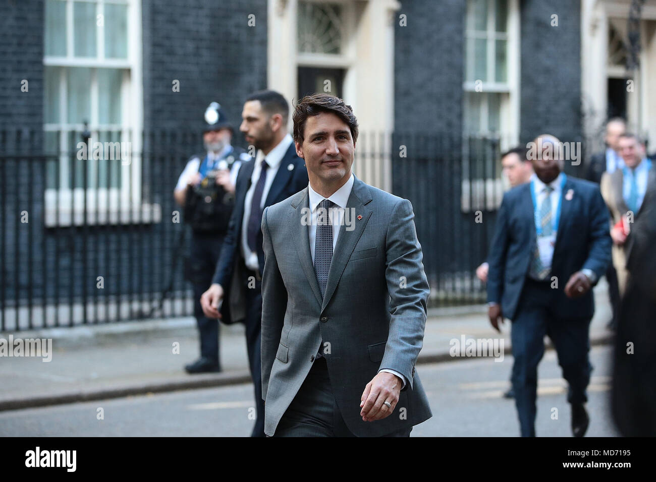 Canadian Prime Minister, Justin Trudeau leaving 10 Downing Street in ...