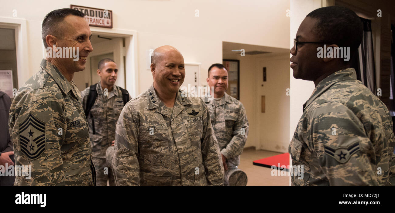 Lt. Gen. GI Tuck, 18th Air Force commander, and Chief Master Sgt. Todd ...