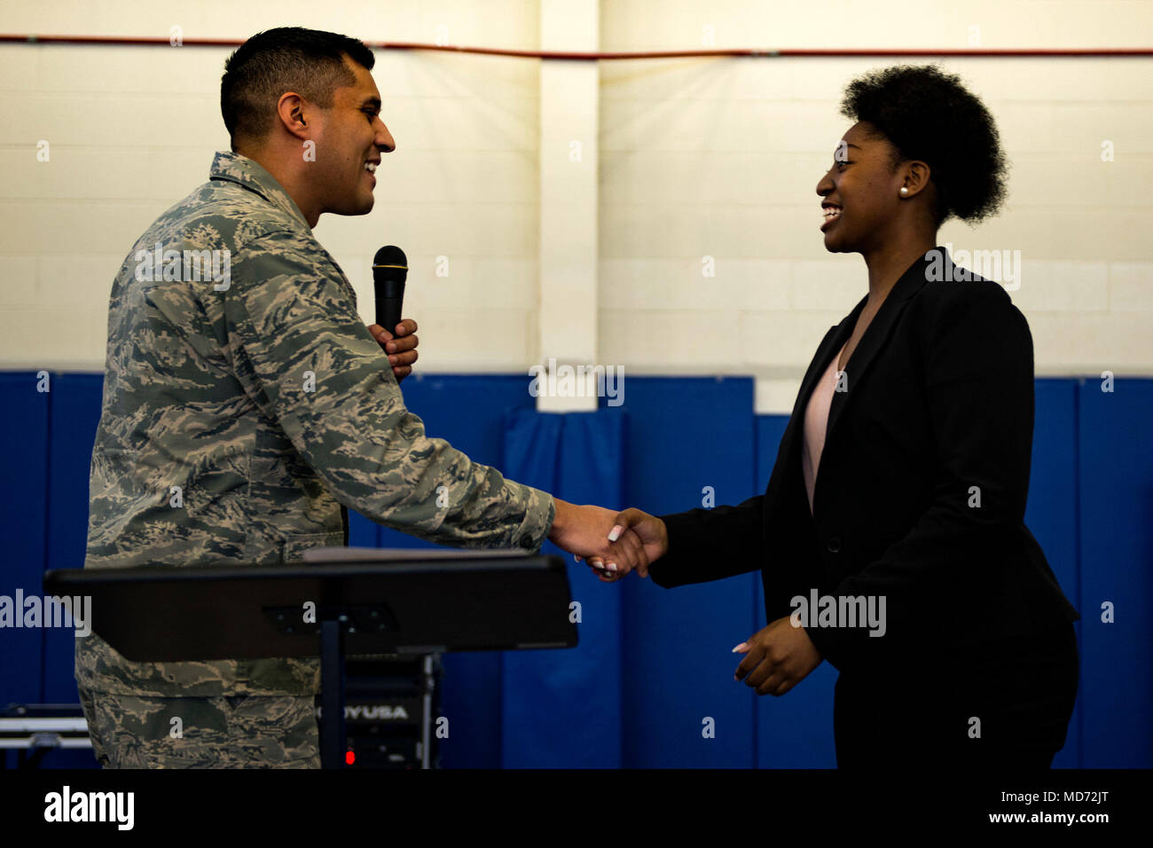 Lt. Col. Gregory Savella, left, 23d Force Support Squadron commander ...