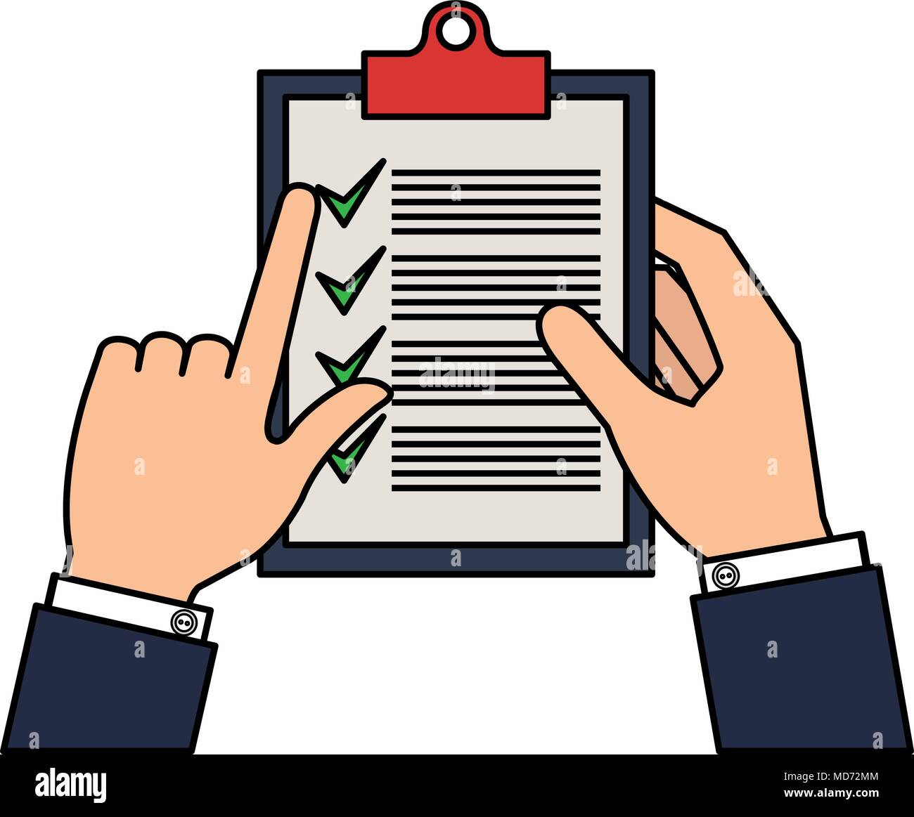 hand with clipboard checklist Stock Vector Image & Art - Alamy