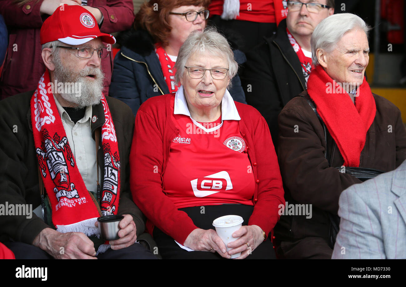 Accrington Stanley fans in the stands Stock Photo - Alamy