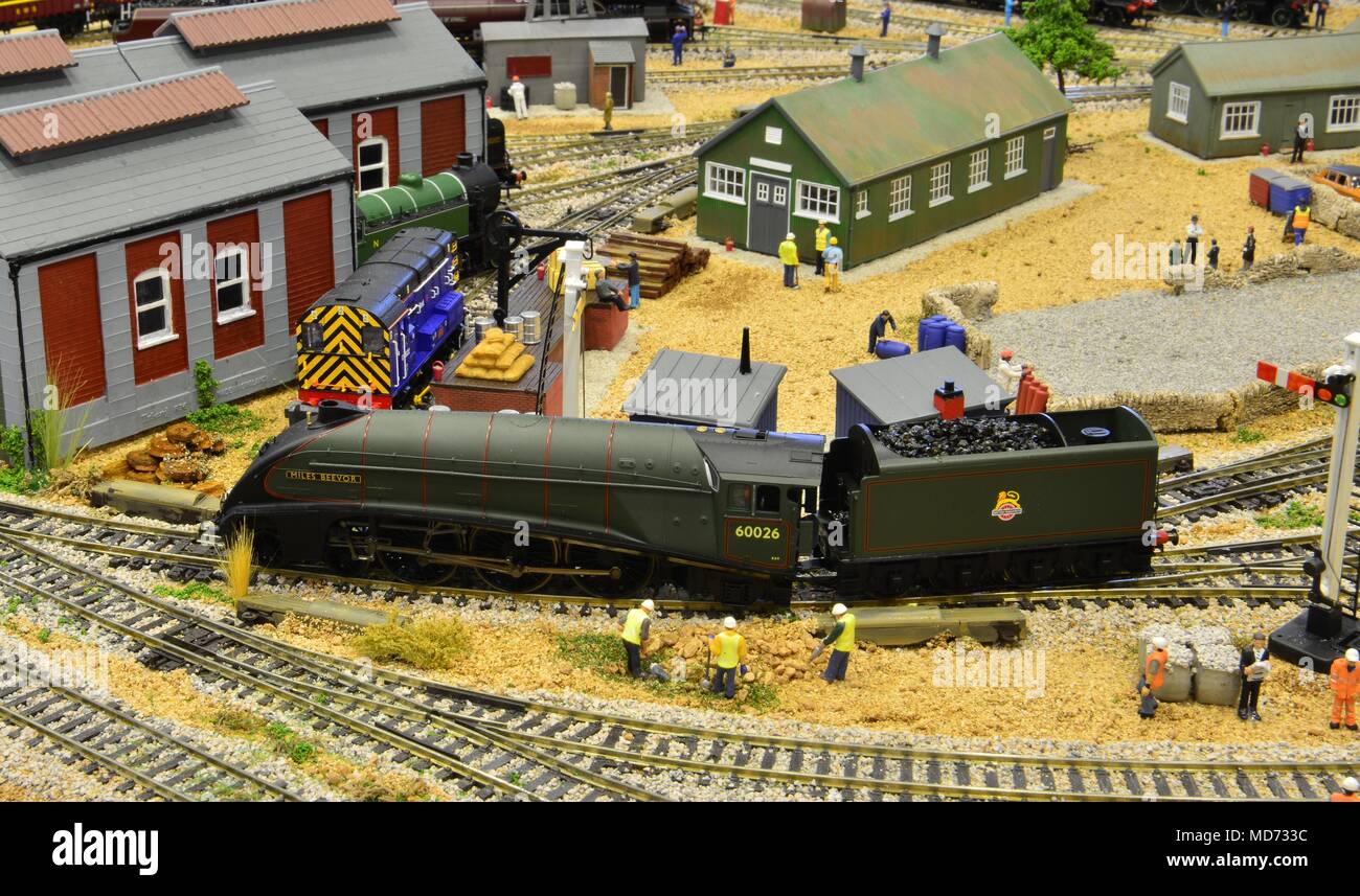 A model railway based on a desert landscape Stock Photo - Alamy