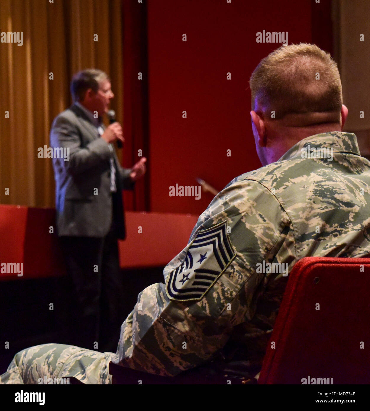 Retired Chief Master Sgt. of the Air Force Rodney J. McKinley addresses ...