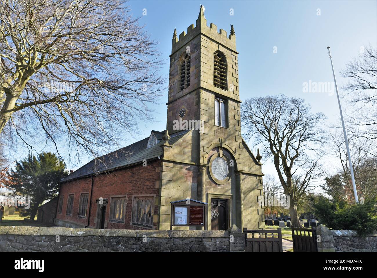 Much Hoole, Lancashire, UK. 20th February 2018. St Michaels church ...