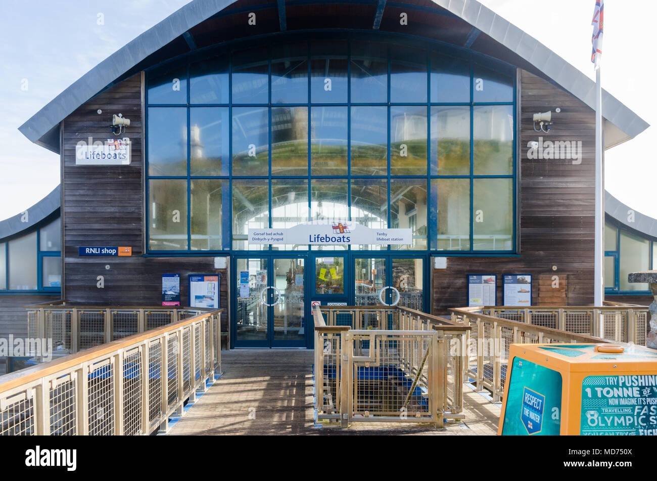 RNLI Tenby Lifeboat station at the Pembrokeshire harbour town of Tenby ...