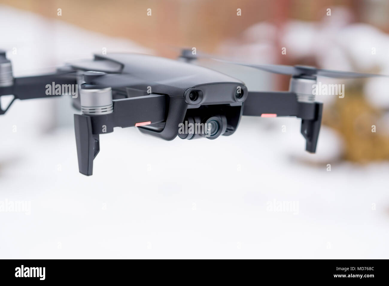 Pancevo - Serbia 03.01.2018. DJI Mavic Air drone flying mid air on ...