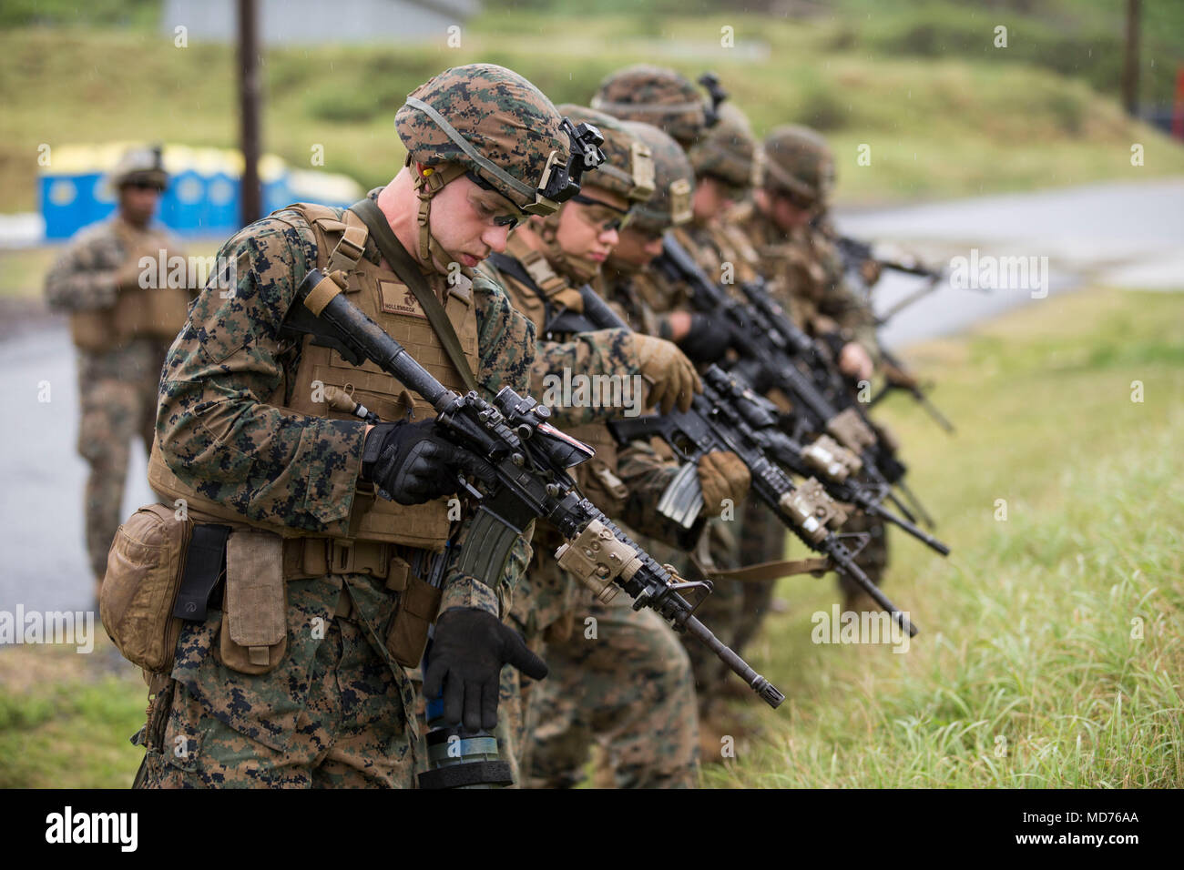 U.S. Marines with Bravo Company (Bravo Co.), 1st Battalion, 3rd Marine ...