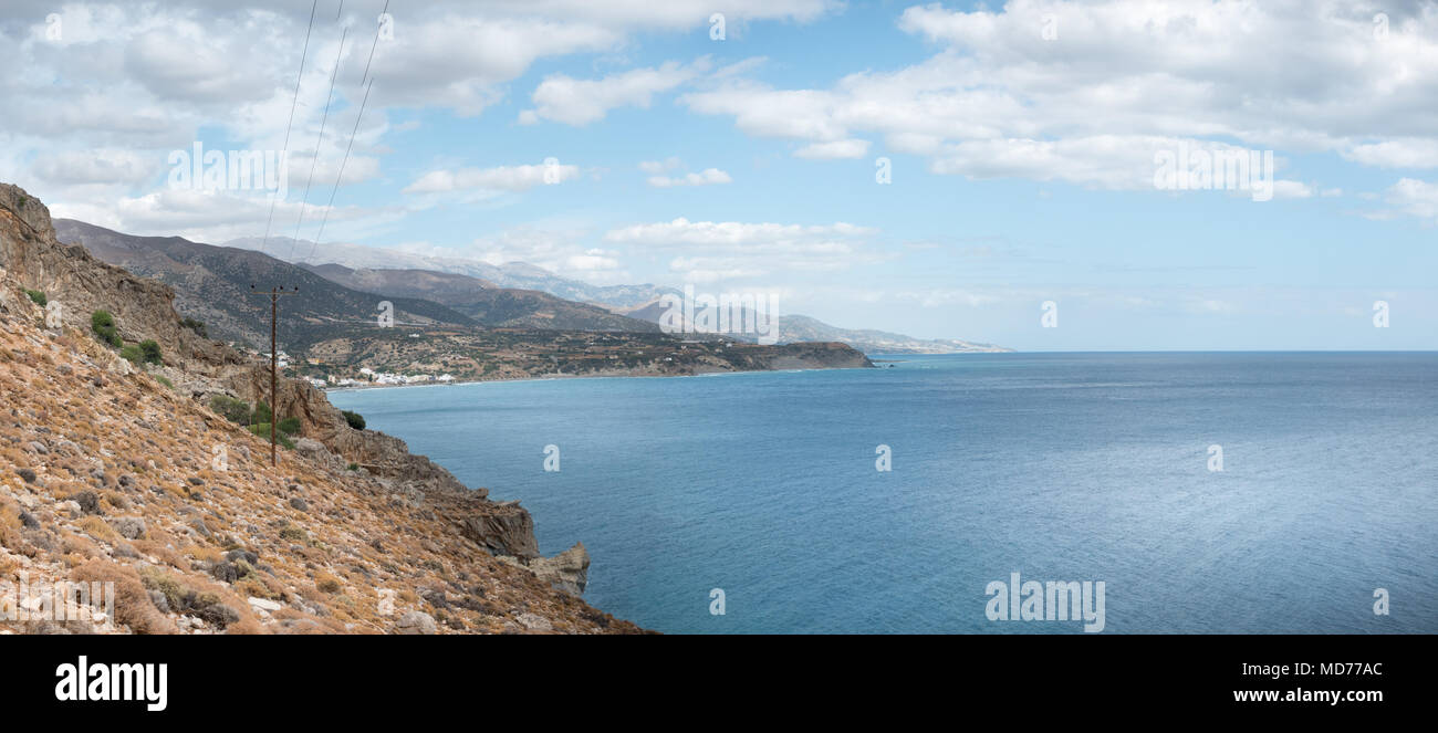 Scenic view of mountain and sea, Crete, Greece Stock Photo - Alamy