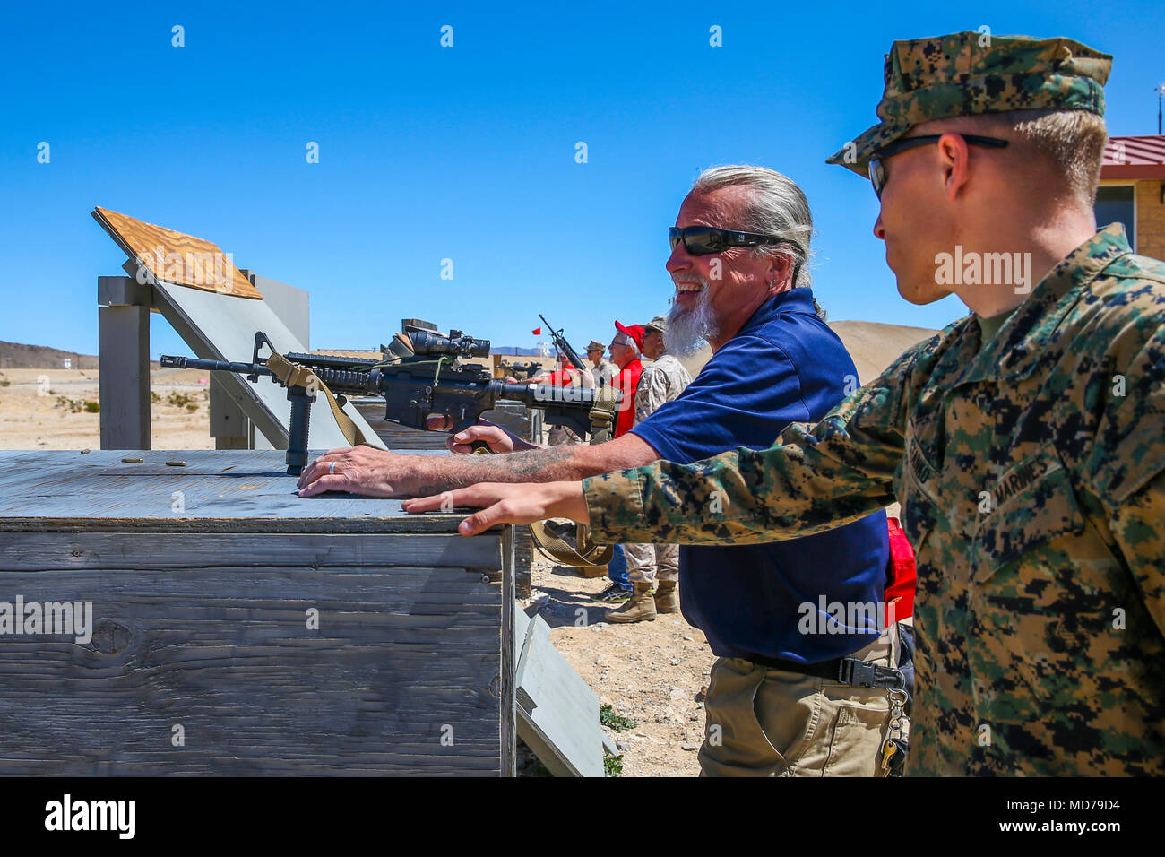 Marines with 7th Marine Regiment instruct veterans with the Desert ...