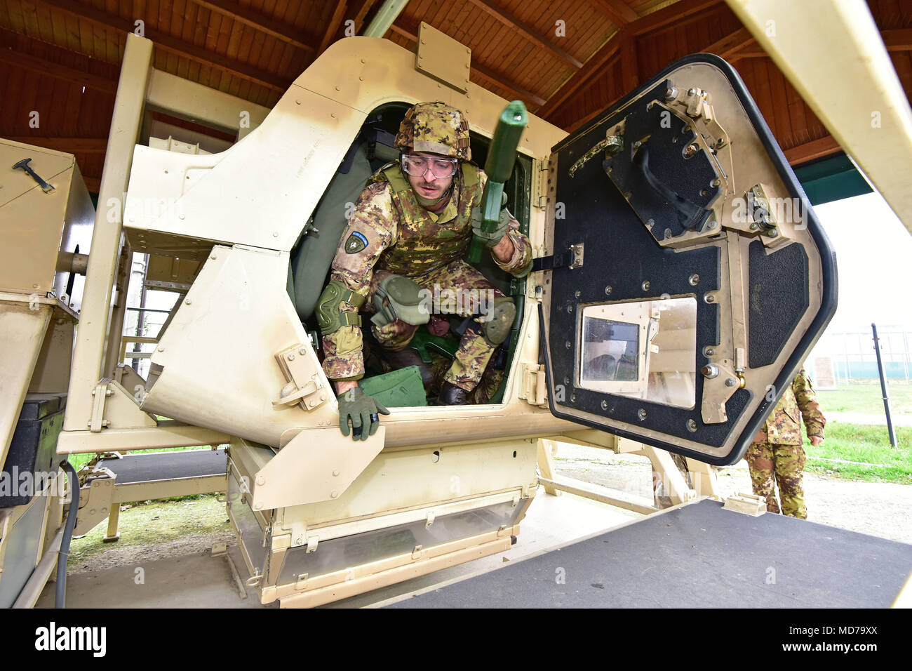 An Italian Army Paratrooper assigned to Regiment “Savoia Cavalleria ...