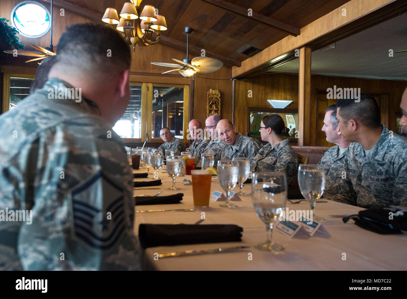 Air Combat Command (ACC) senior leaders talk with Airmen from the 692nd ...