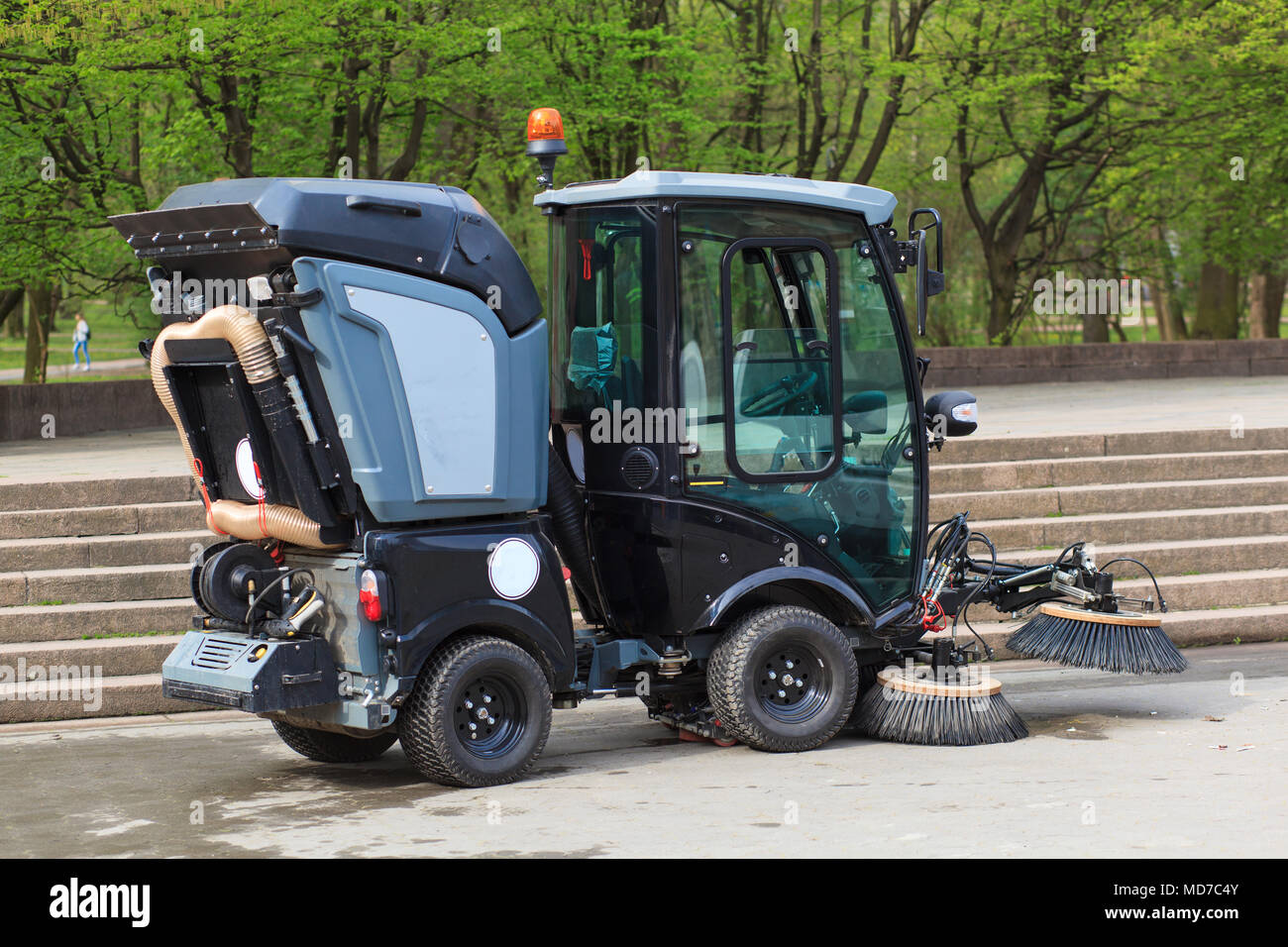 Street sweeper used for street cleaning services. The car vacuumed on ...