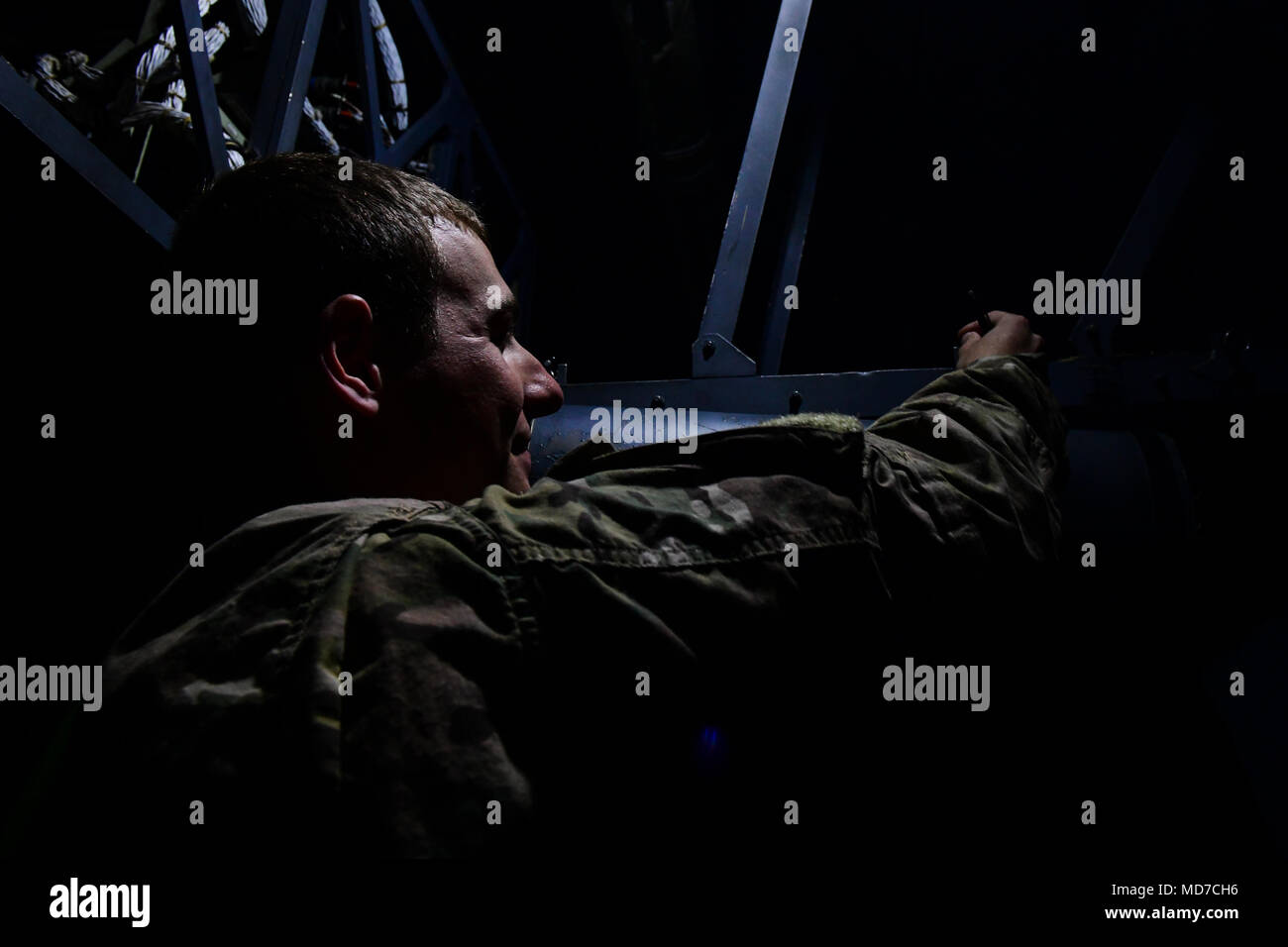 U.S. Air Force Staff Sgt. Jacob Hight, a crew chief with the 1st ...