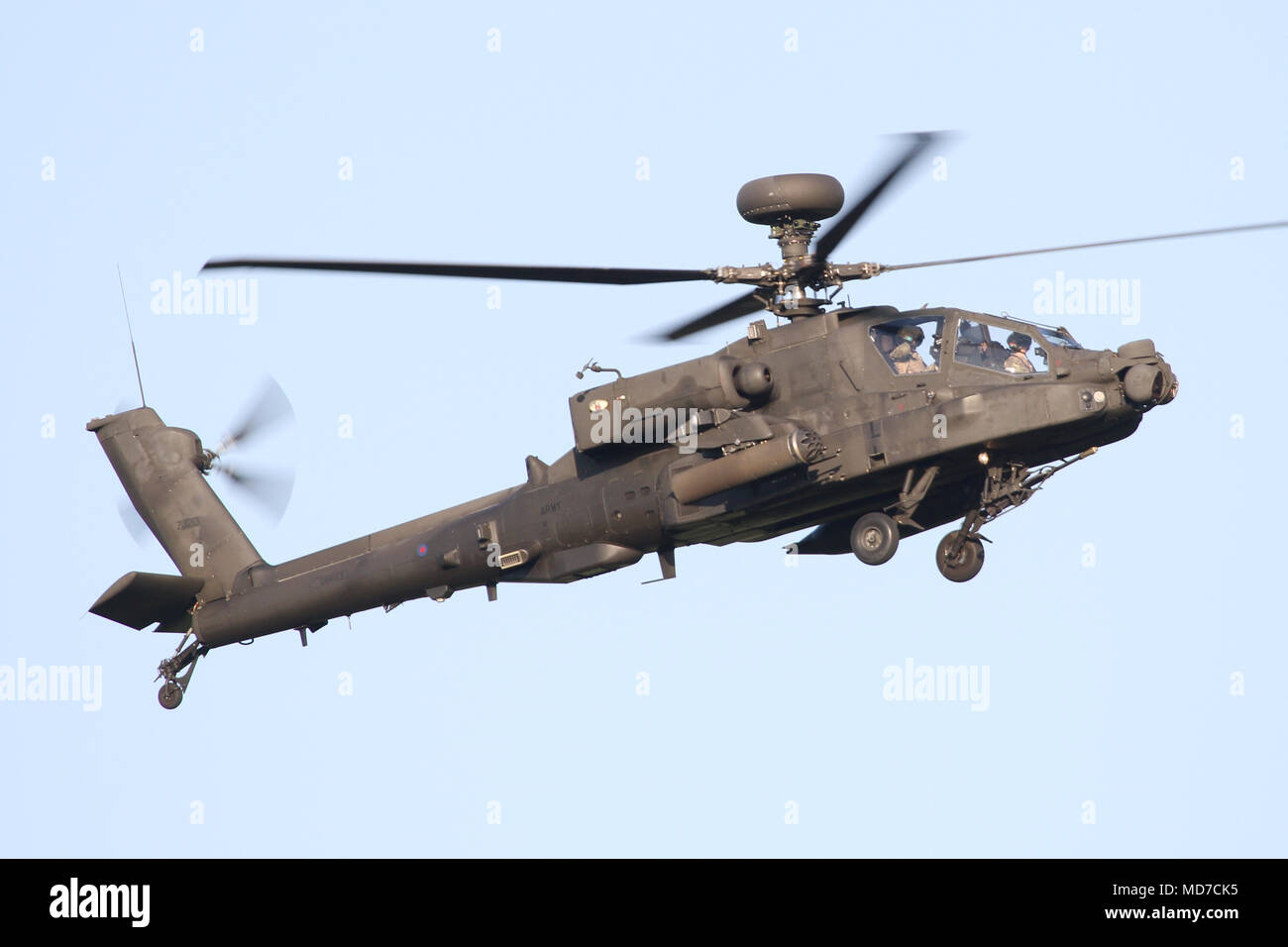 Army Air Corps Apache AH1 on approach into Wattisham airfield, Suffolk ...