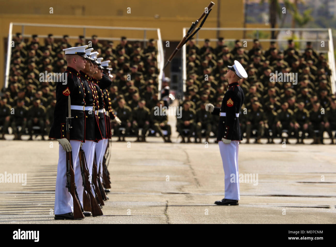 Corporal Ryan Watkins, rifle inspector, U.S. Marine Corps Silent Drill ...