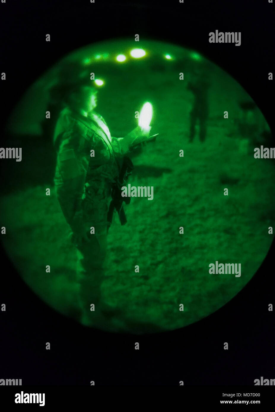 A soldier from 1st Cavalry Division Sustainment Brigade navigates the ...