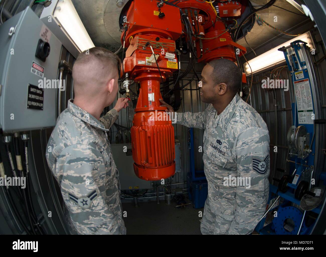 U.S. Air Force Airman 1st Class Connor Murph, left, 86th Operations ...