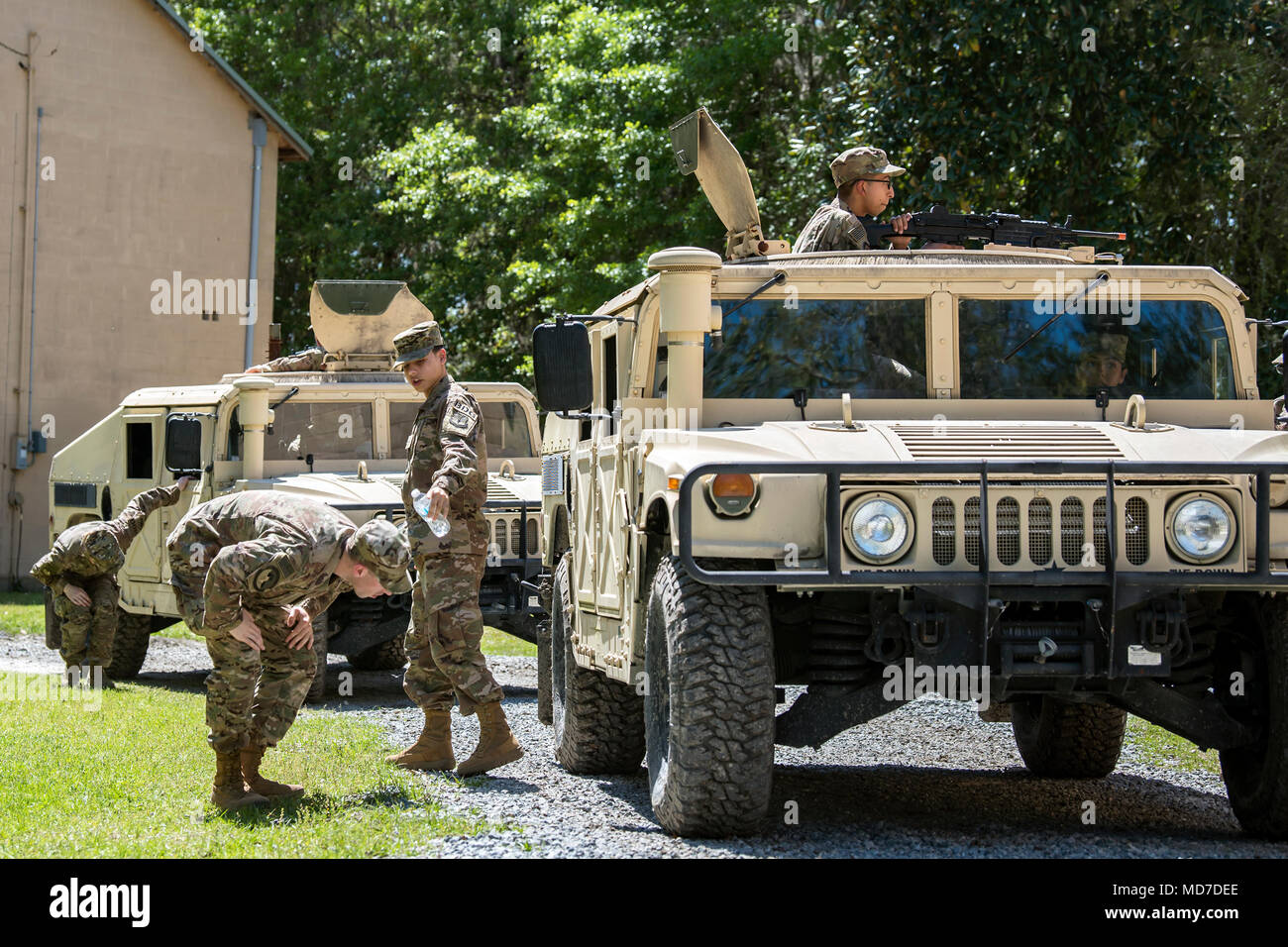 Airmen from the 820th Base Defense Group (BDG), inspect the underbelly ...