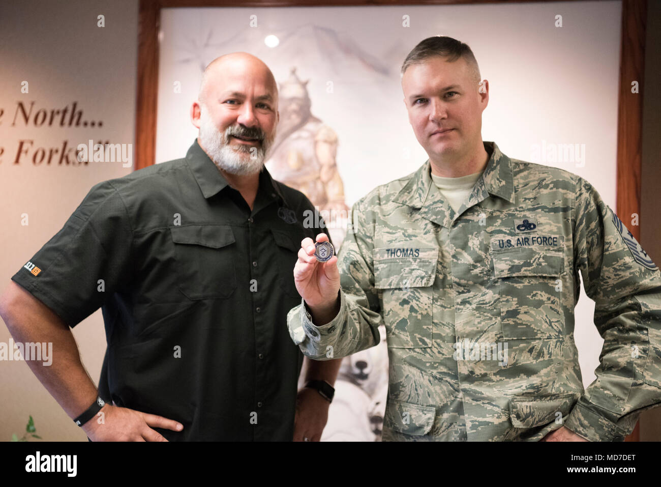 Chief Master Sgt. Brian Thomas, 319th Air Base Wing command chief ...