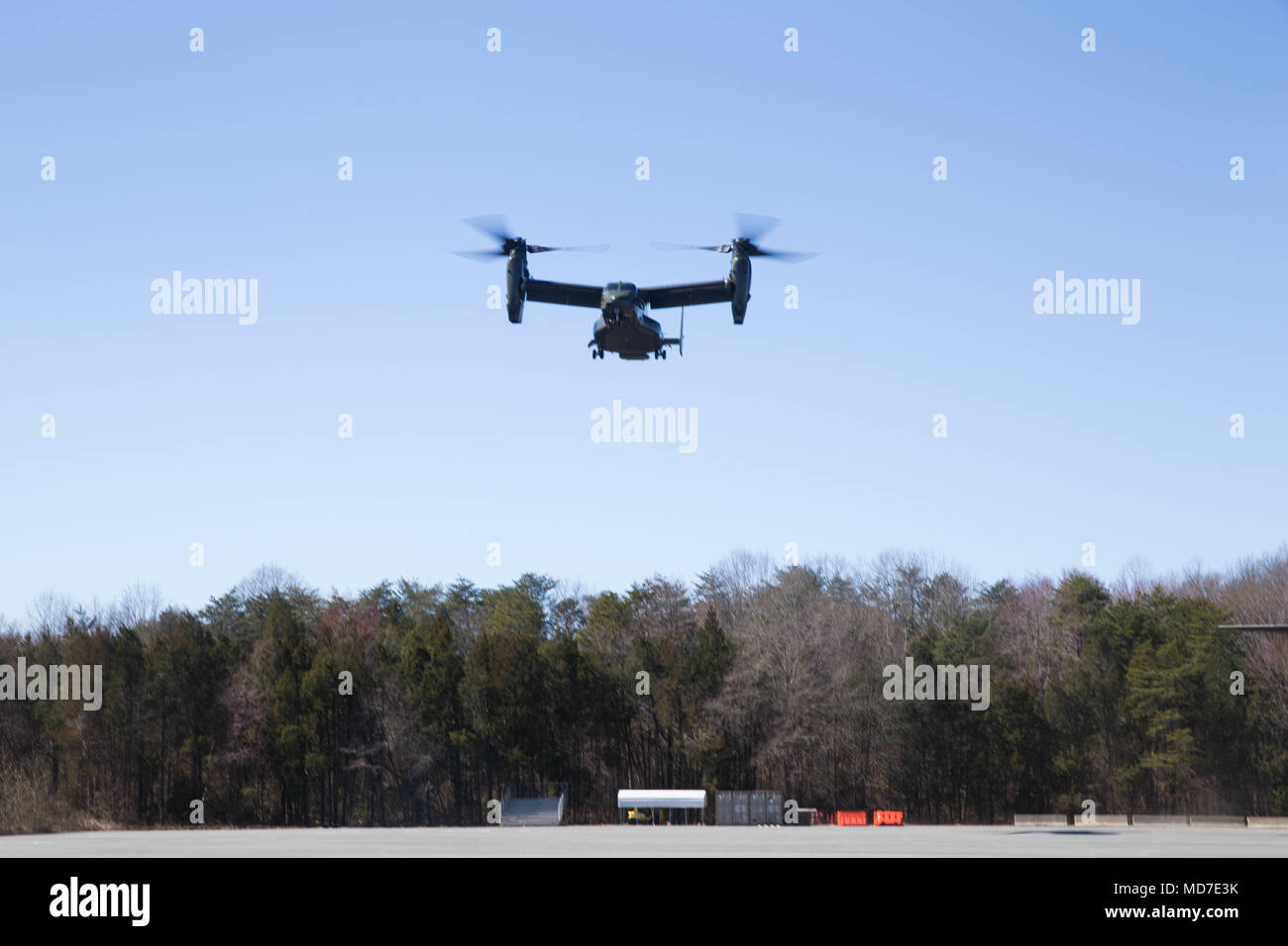 U.S. Marine Corps Ospreys land on Camp Upshur during the Combined Unit ...
