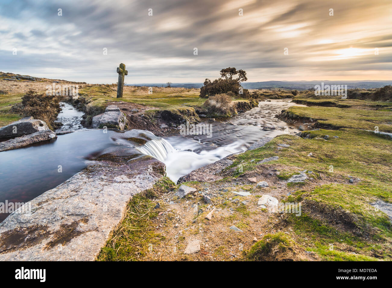Windy Post Dartmoor Stock Photo - Alamy