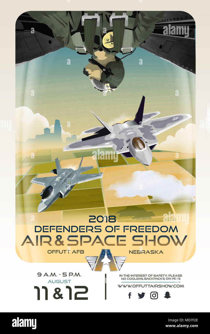 A poster created for the 2018 Defender of Freedom Air and Space Show to ...