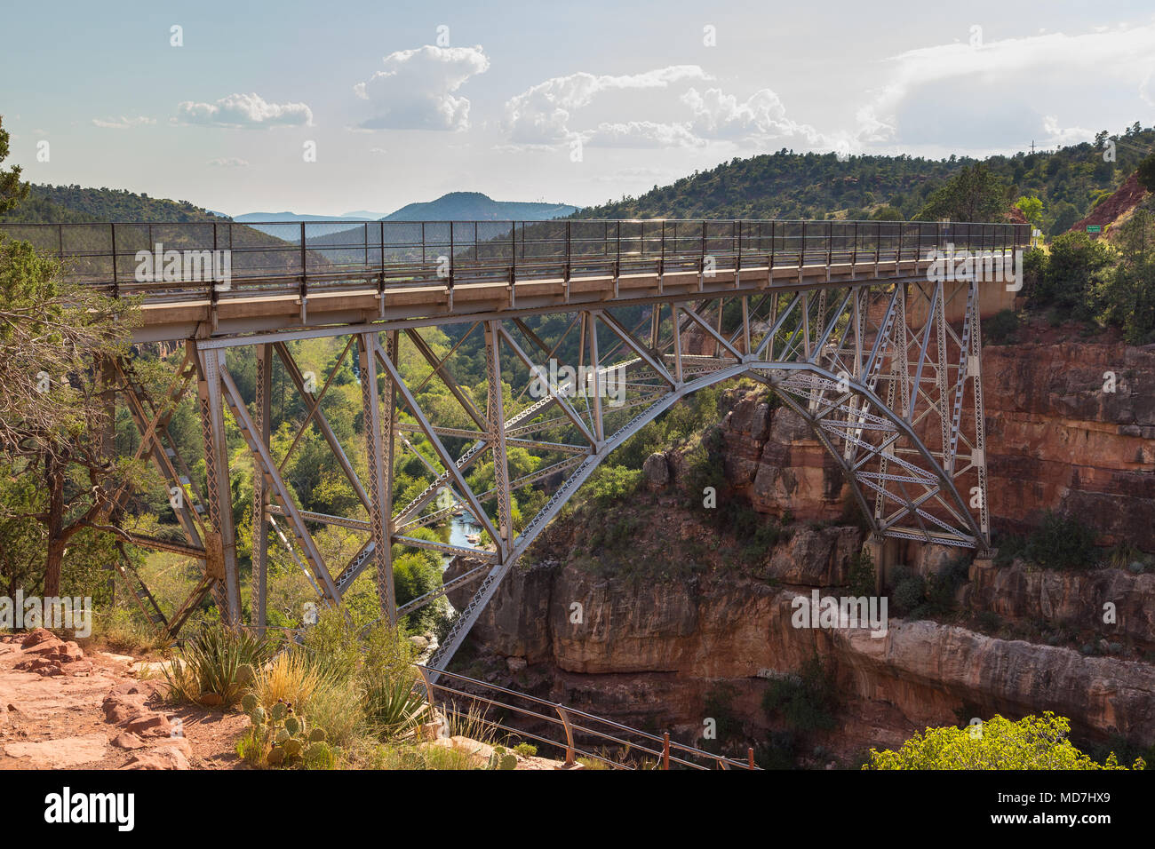 View of the Midgley Bridge over Wilson Canyon near Sedona, Arizona, USA ...