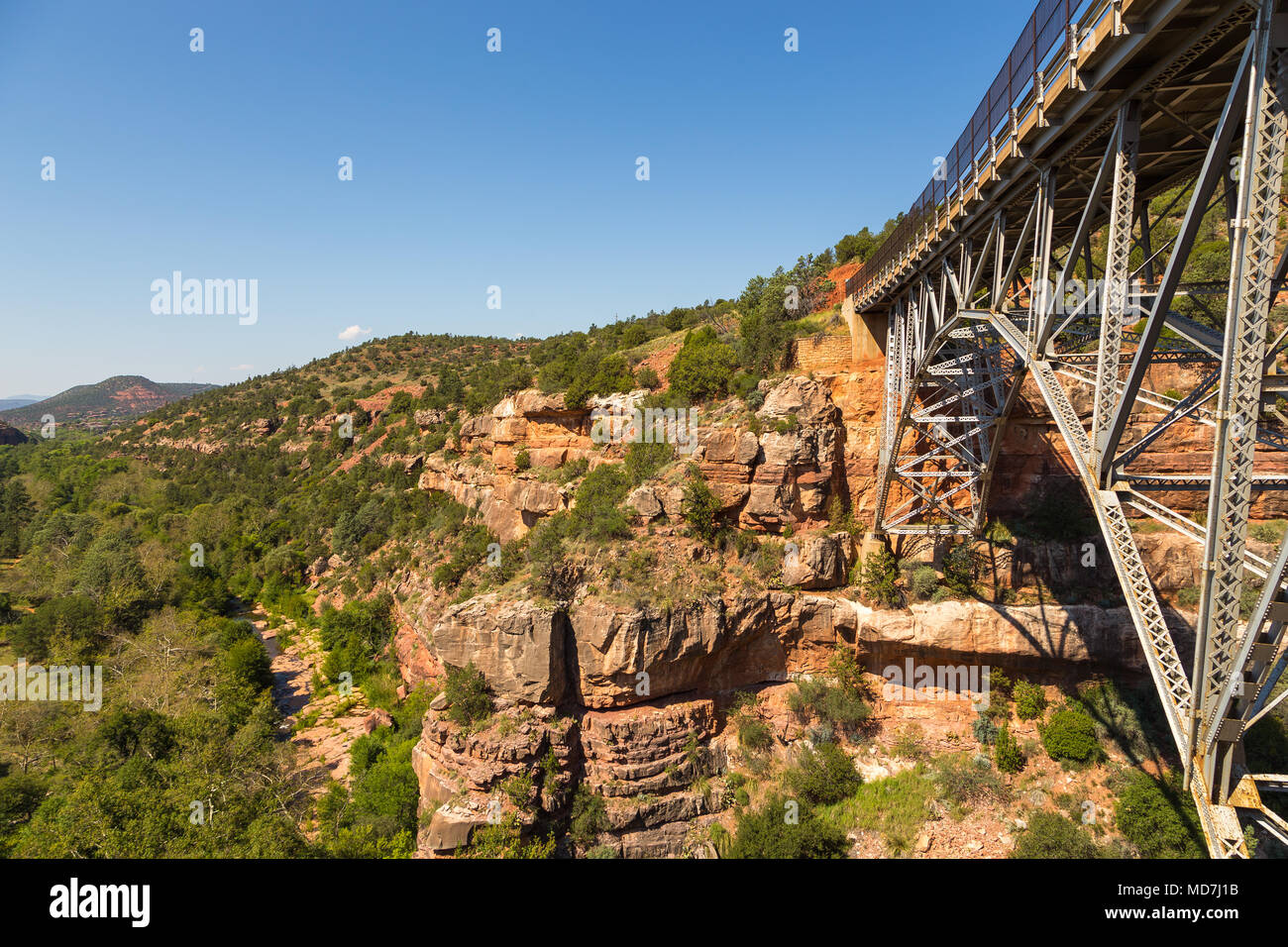 View of the Midgley Bridge over Wilson Canyon near Sedona, Arizona, USA ...