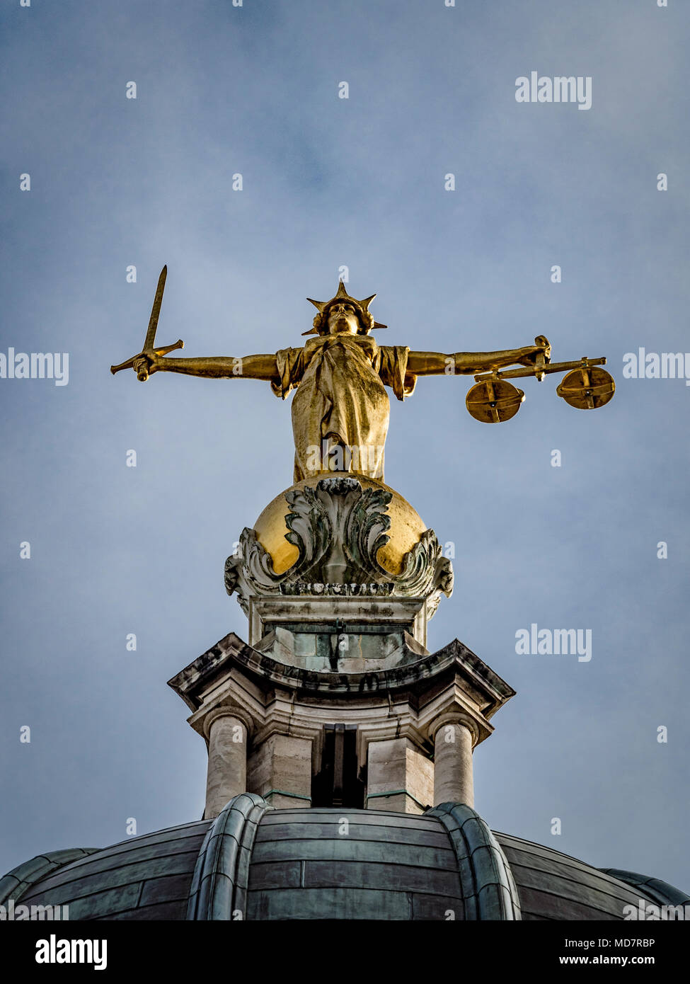 Bronze statue of Lady Justice, executed by the British sculptor F. W ...
