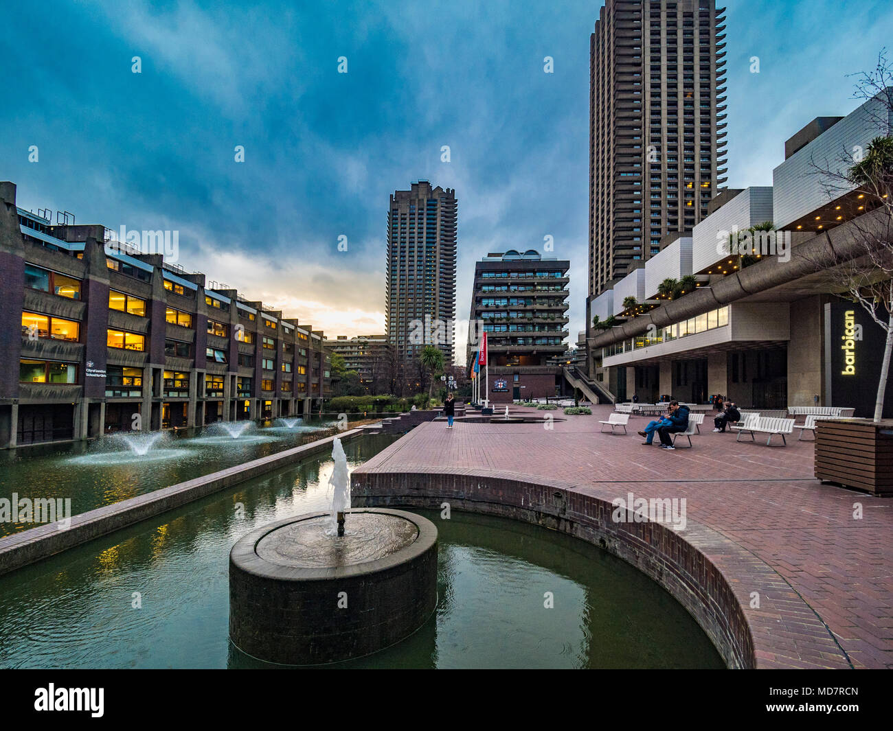 Barbican concert venue. Part of the Barbican complex incorporating the ...