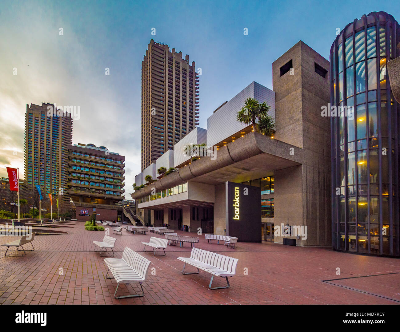 Barbican concert venue. Part of the Barbican complex incorporating the ...
